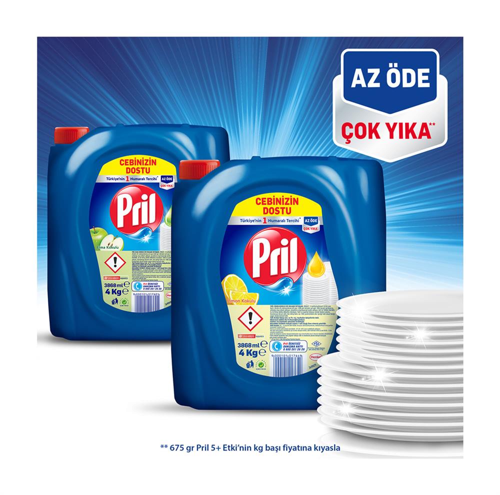Pril Klasik Elde Yıkama Bulaşık Deterjanı Limon 4 kg | Ofix